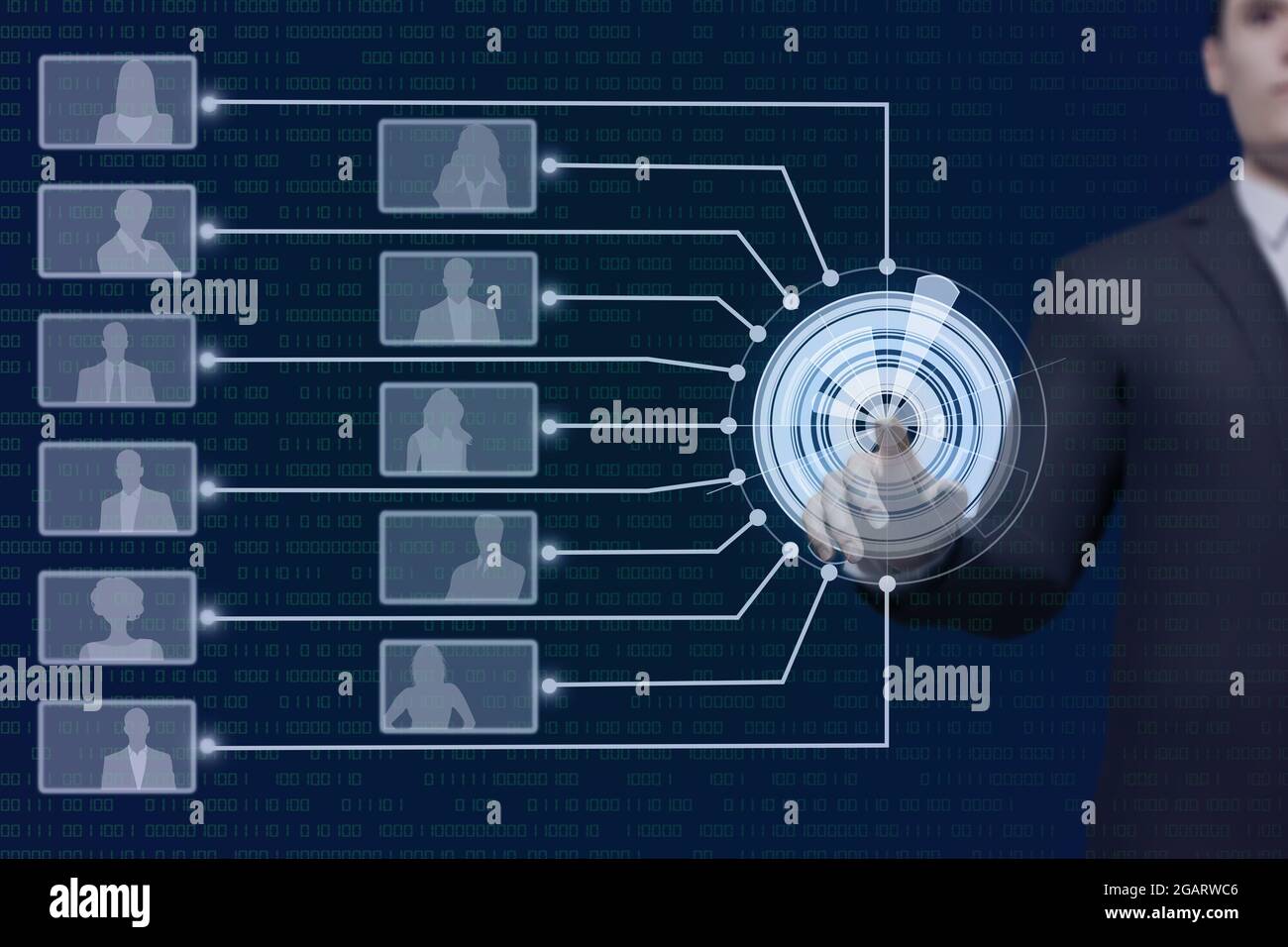 3D illustration. Man, manager, businessman, computer scientist. Digital ...