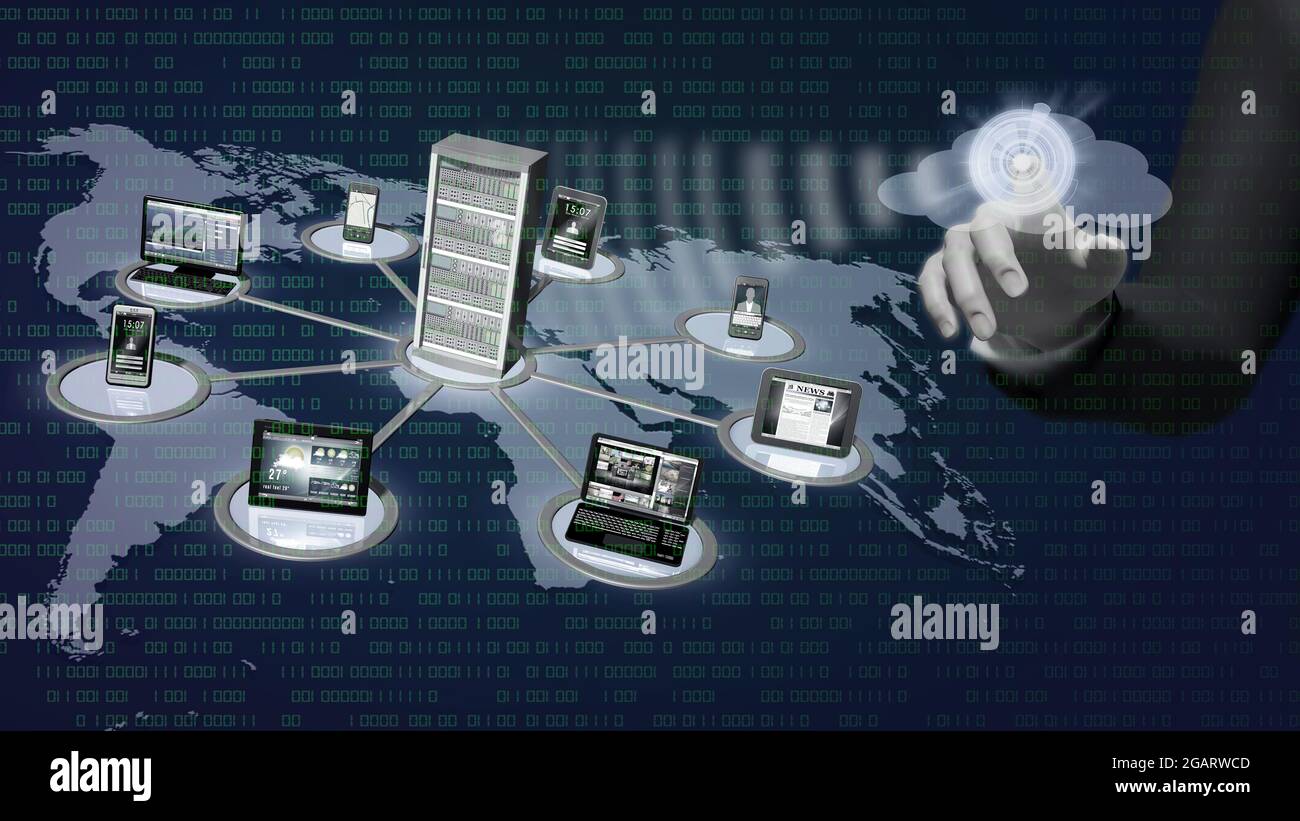 3D illustration. Man, manager, businessman, computer scientist. Digital ...