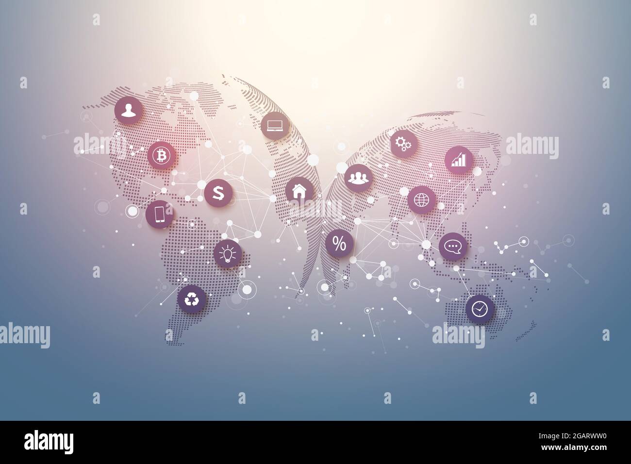 Industrial internet of things background, innovative wave flow concept ...