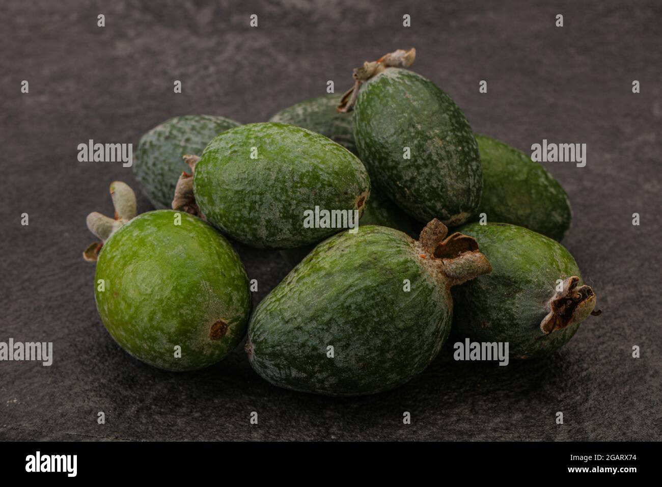 Tropical green sweet organic fruit Feijoa Stock Photo - Alamy