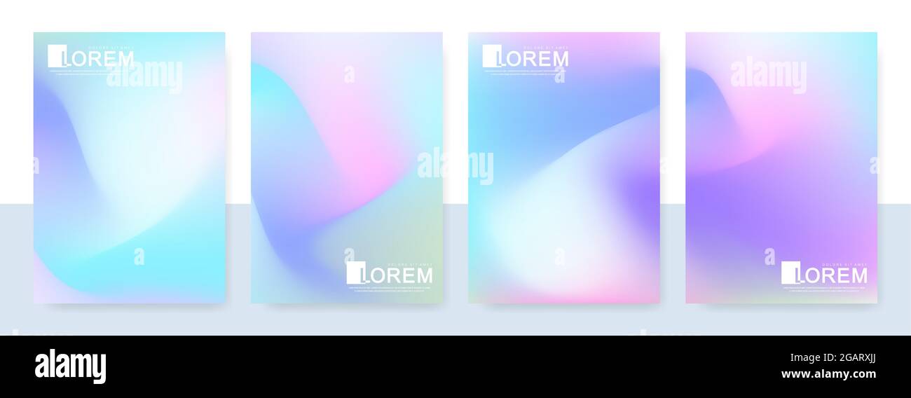 Trendy abstract mockup pastel colorful gradient art templates in A4 ...