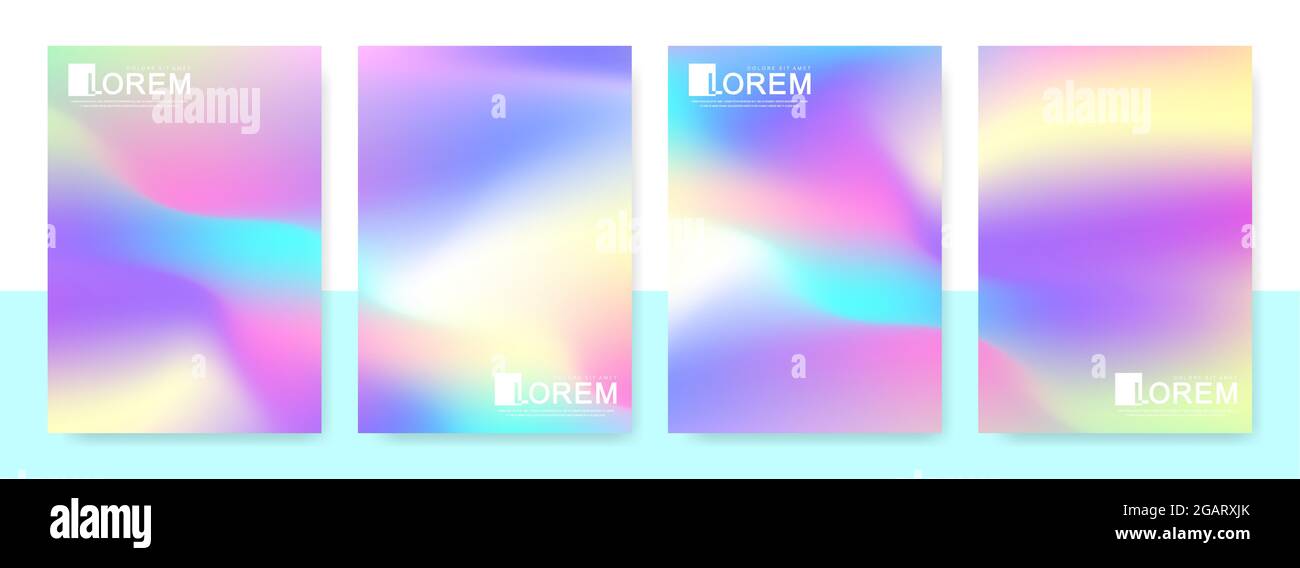 Trendy abstract mockup pastel colorful gradient art templates in A4 ...
