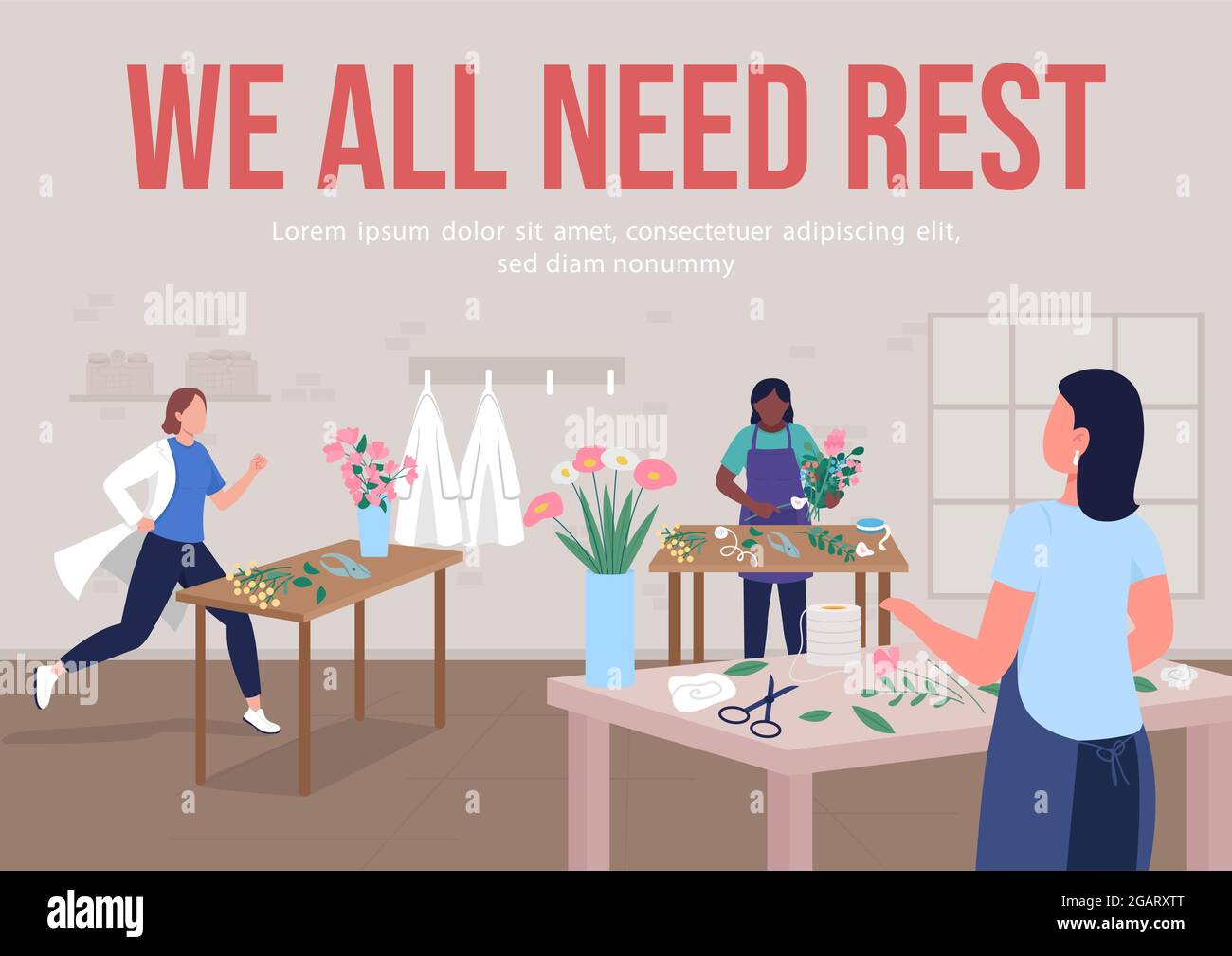 Creative hobby break poster flat vector template Stock Vector Image ...