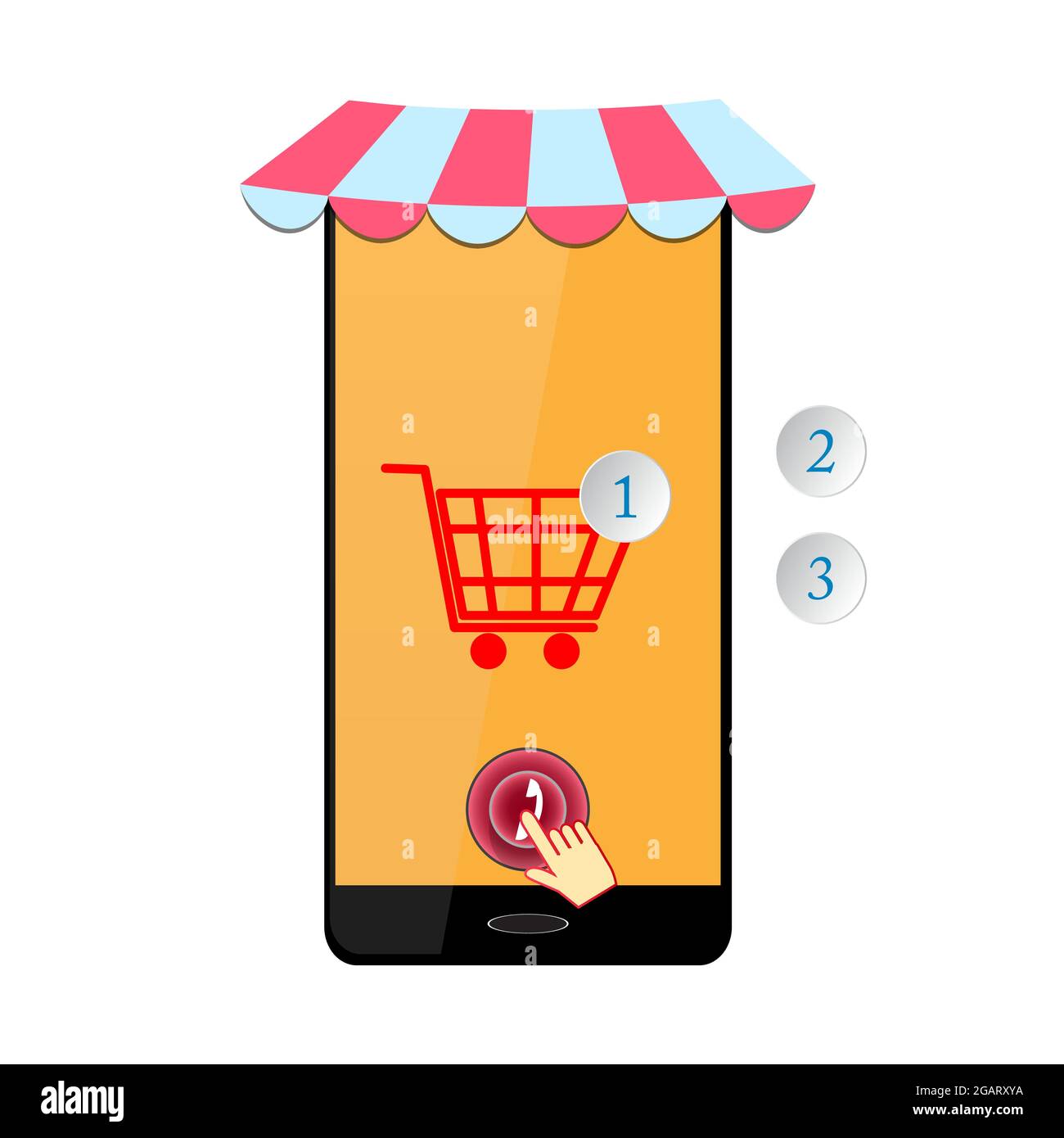 Online store. Smartphone and shopping cart. Vector illustration Stock ...
