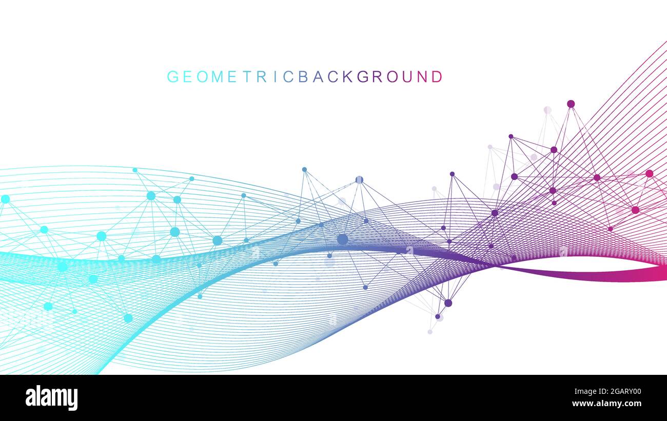 Connectivity Flow Point Abstract Background With Connected Dots And