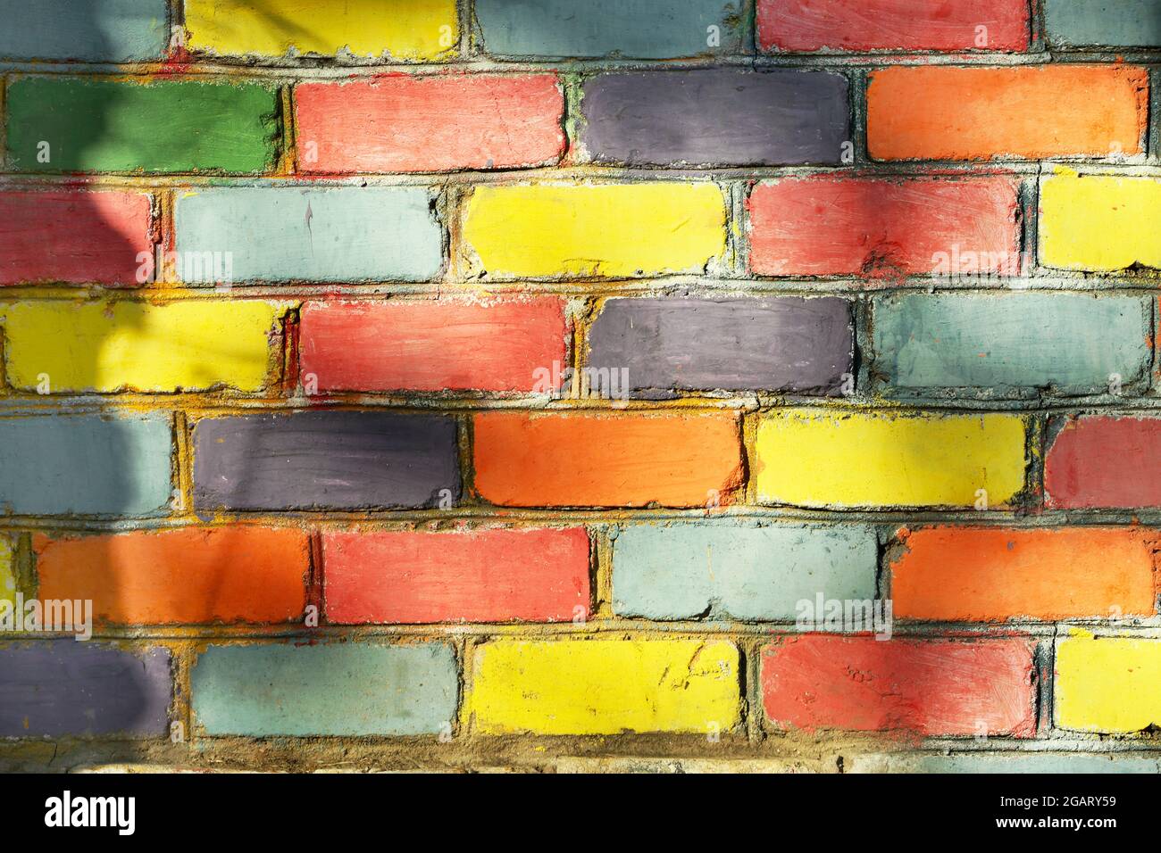 Coloured brick wall background Stock Photo - Alamy