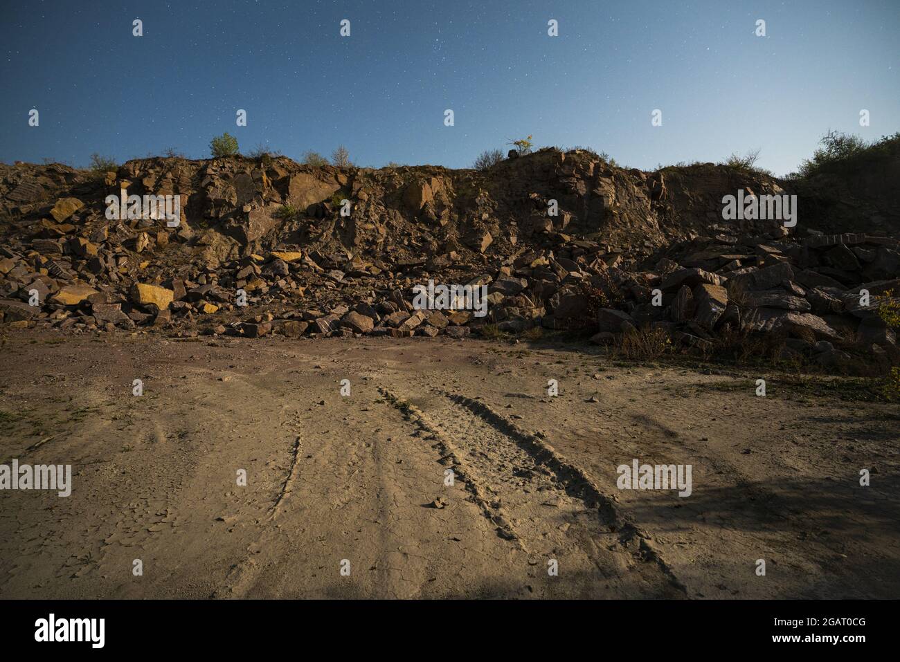 Large deposits of stone materials near a mining quarry Stock Photo - Alamy