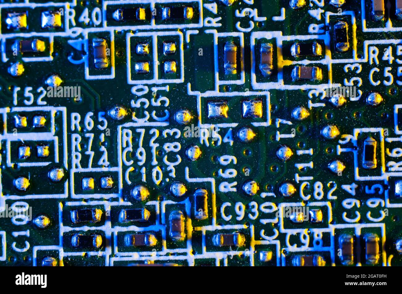 Circuit board blue yellow hi-res stock photography and images - Alamy