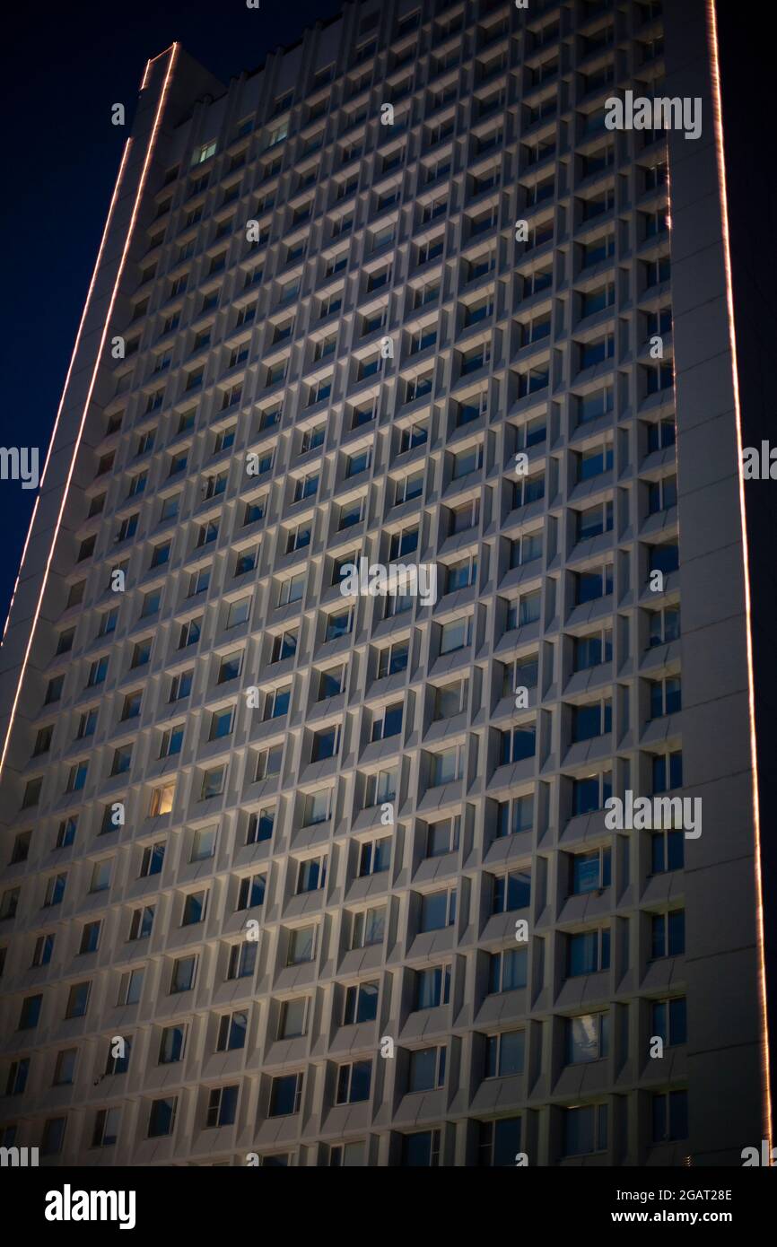 High-rise building with windows. Many windows in the office building ...
