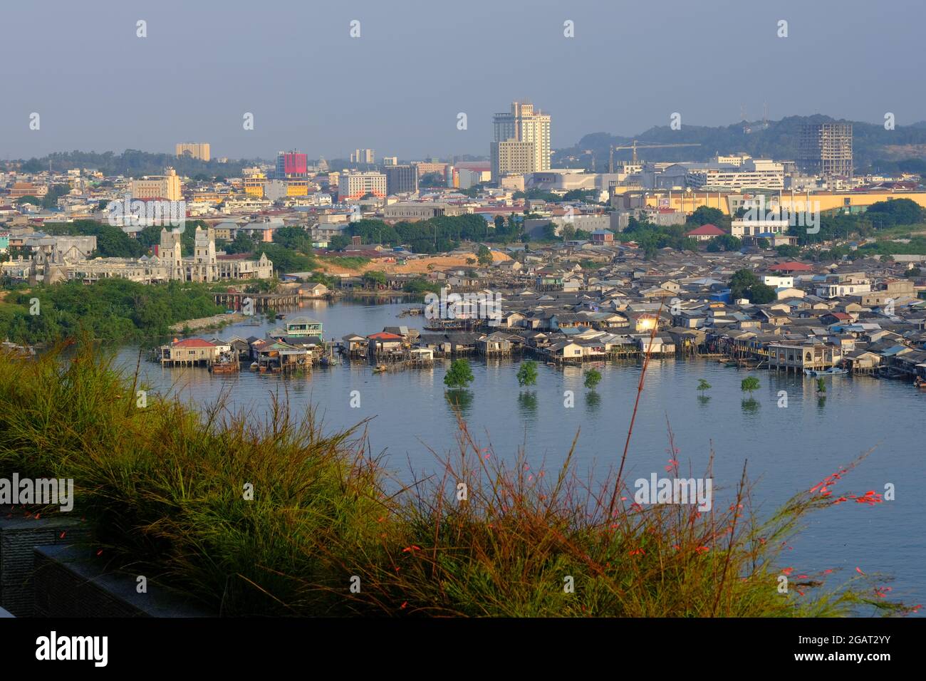 Indonesia Batam - Aerial view from Batam Marriott Hotel Harbour Bay ...