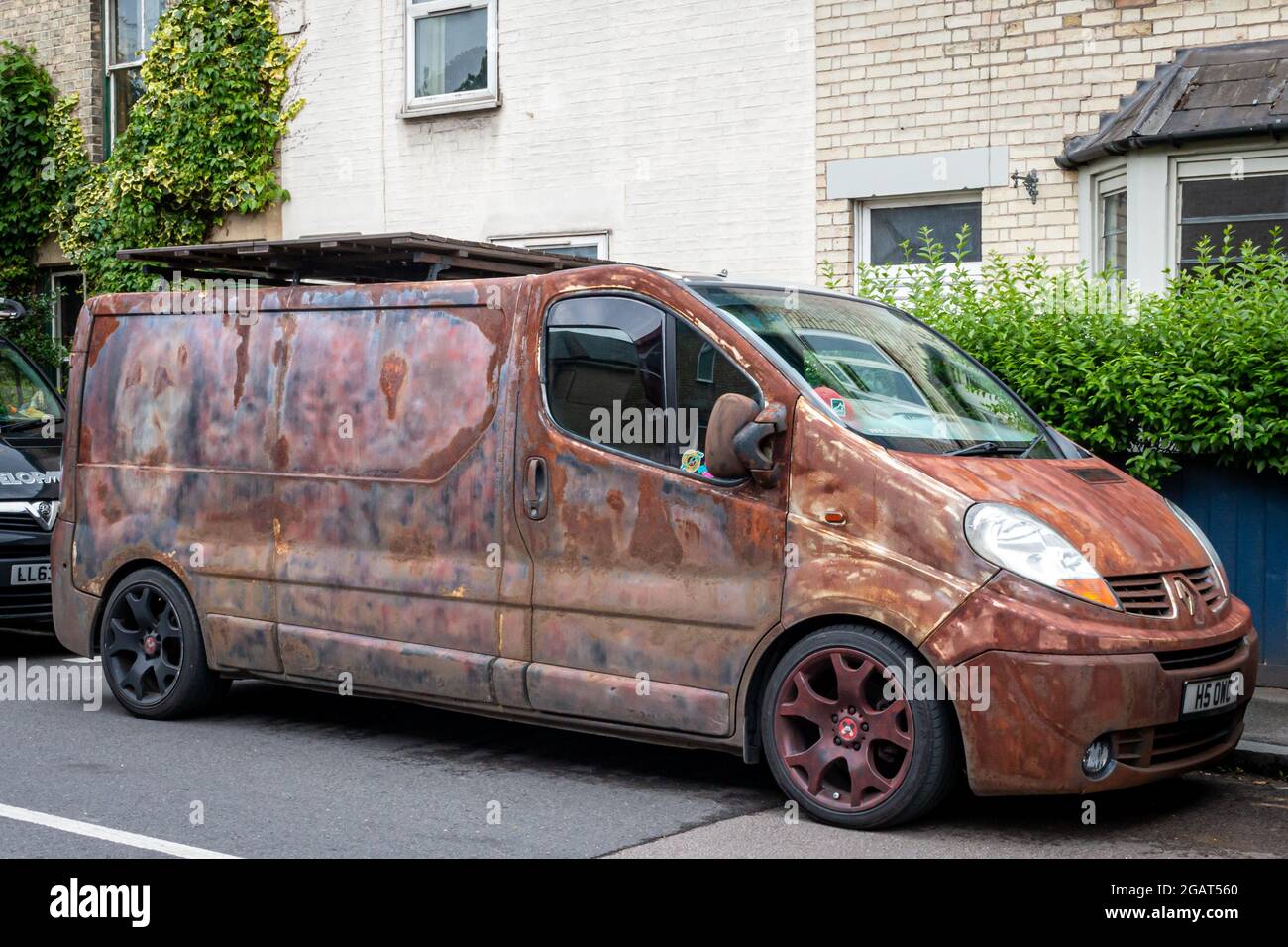 A Renault van decorated with a fake rust paint finish Stock Photo - Alamy