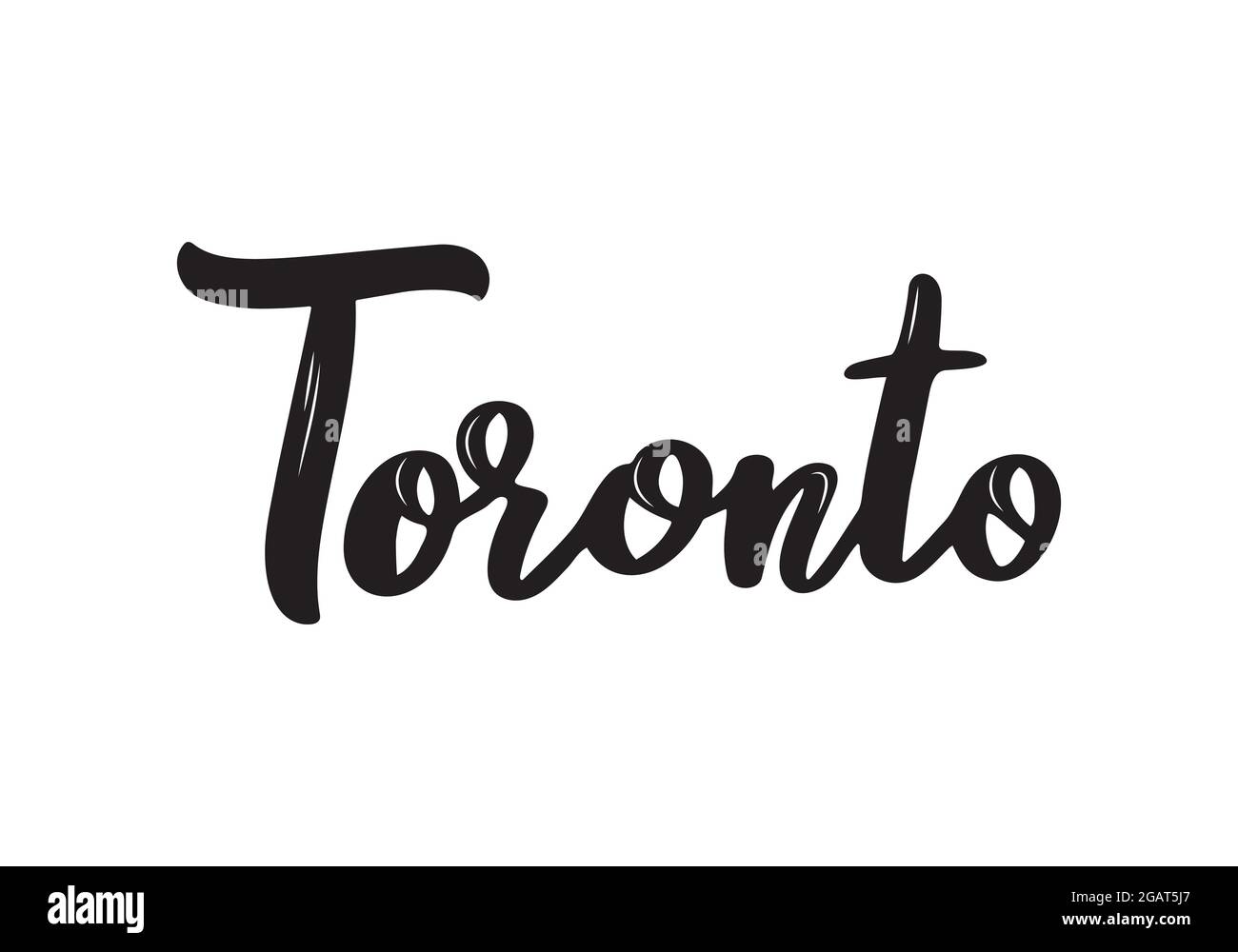 Toronto handwritten calligraphy name of US city. Hand drawn brush ...