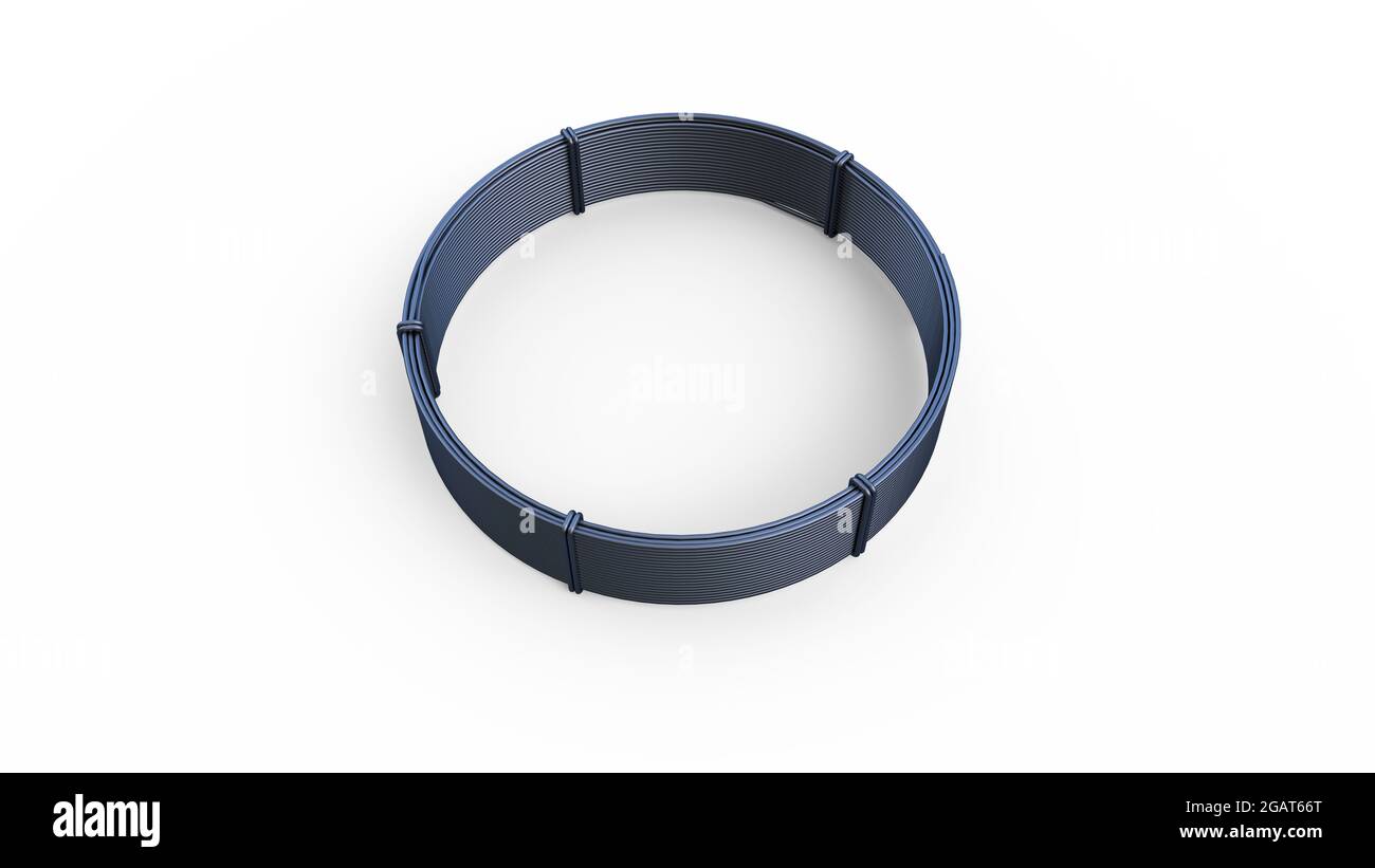 steel wire coil for reinforcing steel tying - isolated industrial 3D ...