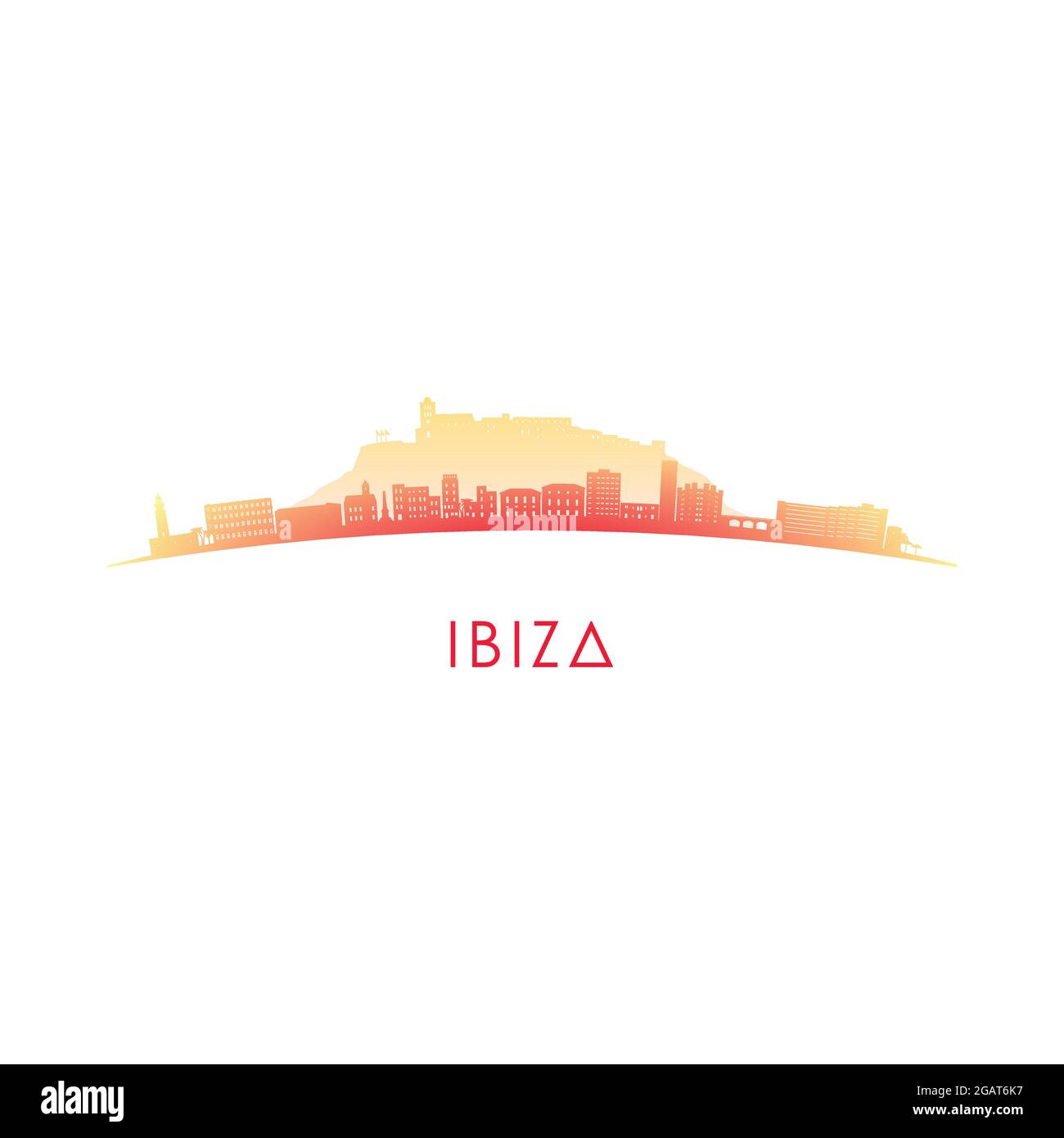 Ibiza skyline silhouette. Vector design colorful illustration Stock ...