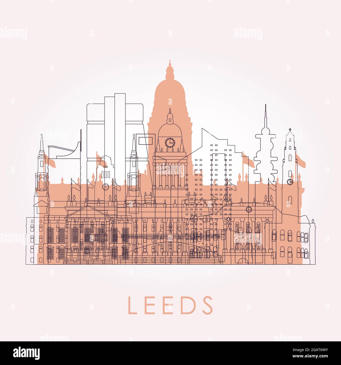 Leeds skyline outline hi-res stock photography and images - Alamy