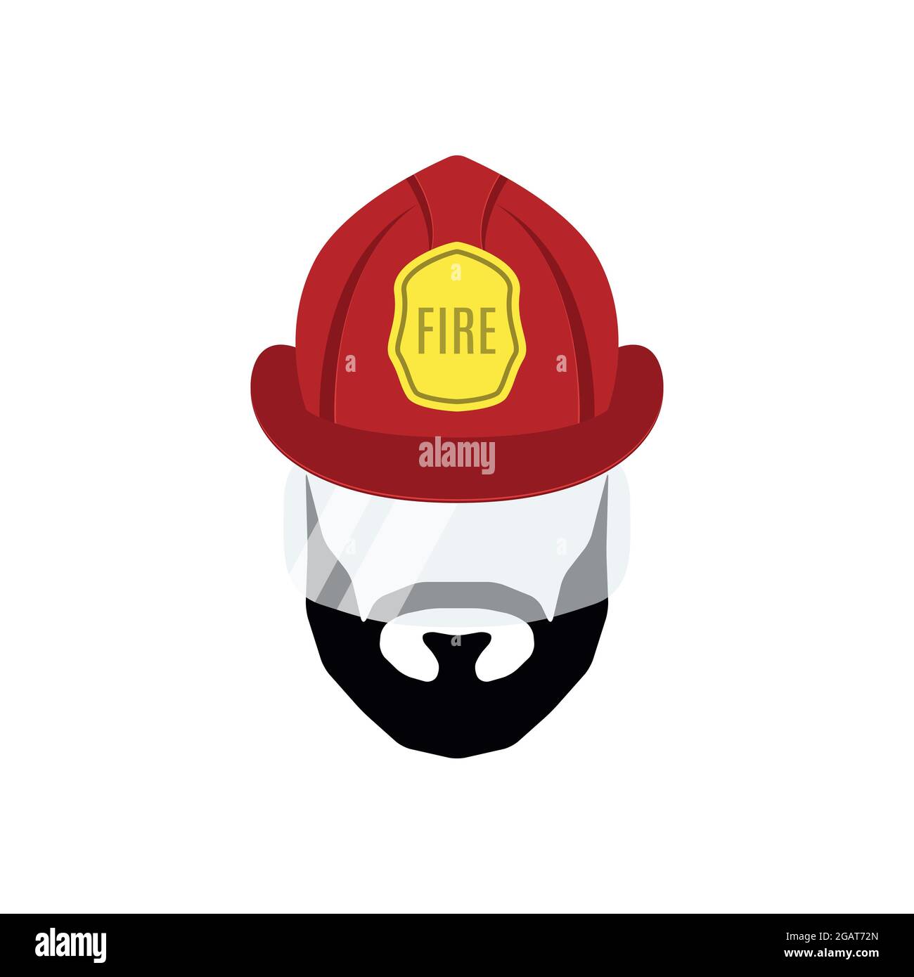 Firefighter man flat icon isolated on white background. Fire Department ...
