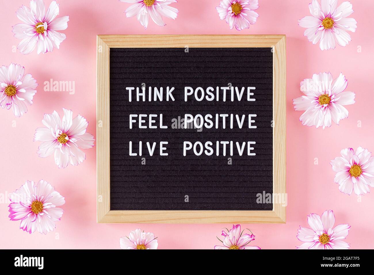 Think positive, feel positive, live positive. Motivational quote on ...