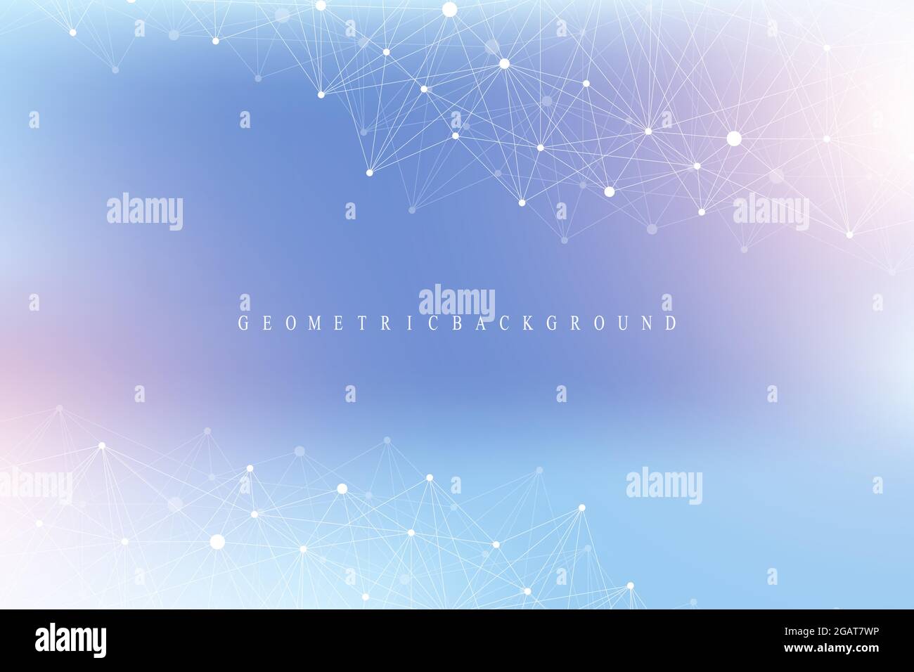 Digits abstract background with connected line and dots, wave flow ...
