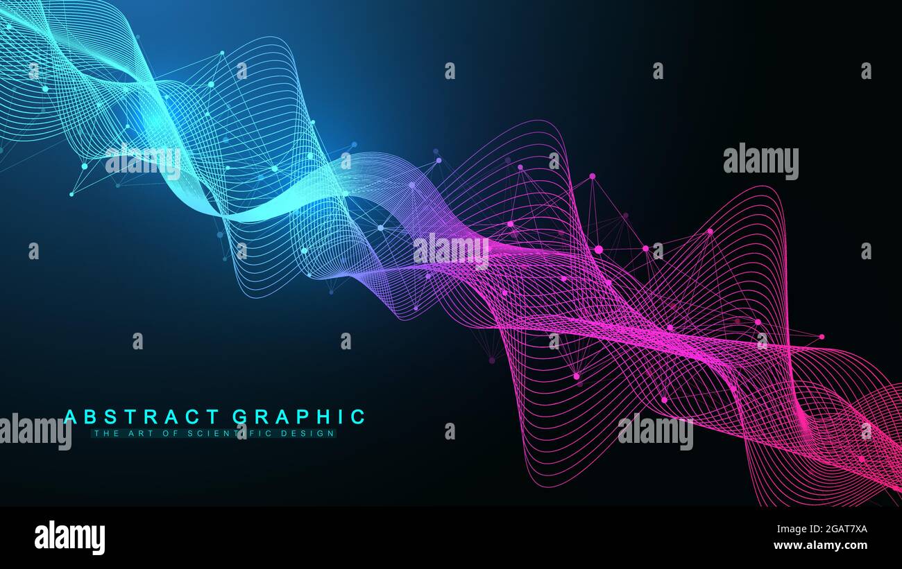 Geometric Abstract Background With Connected Lines And Dots