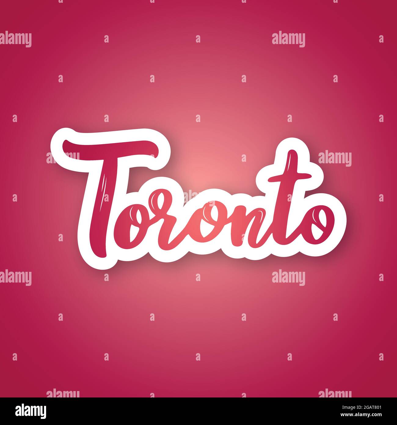 Toronto - handwritten name of the Canadian city. Sticker with lettering ...