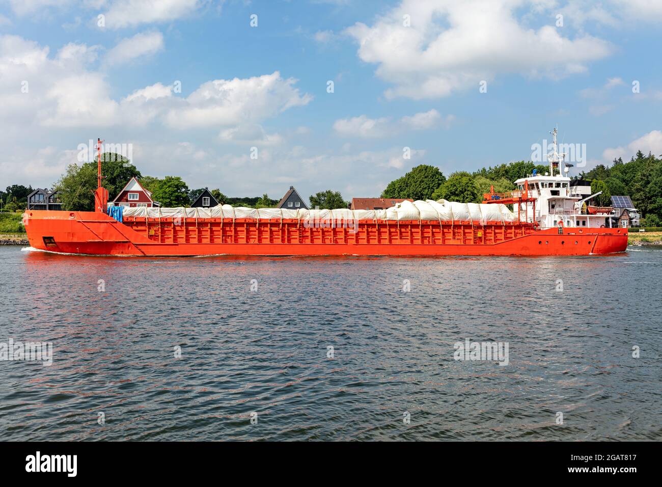 general cargo vessel in the Kiel Canal Stock Photo - Alamy