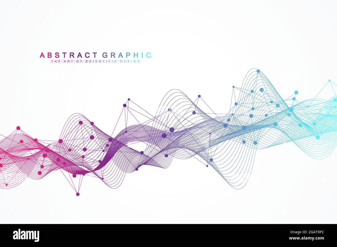 Flowing geometric abstract background with connected lines and dots ...