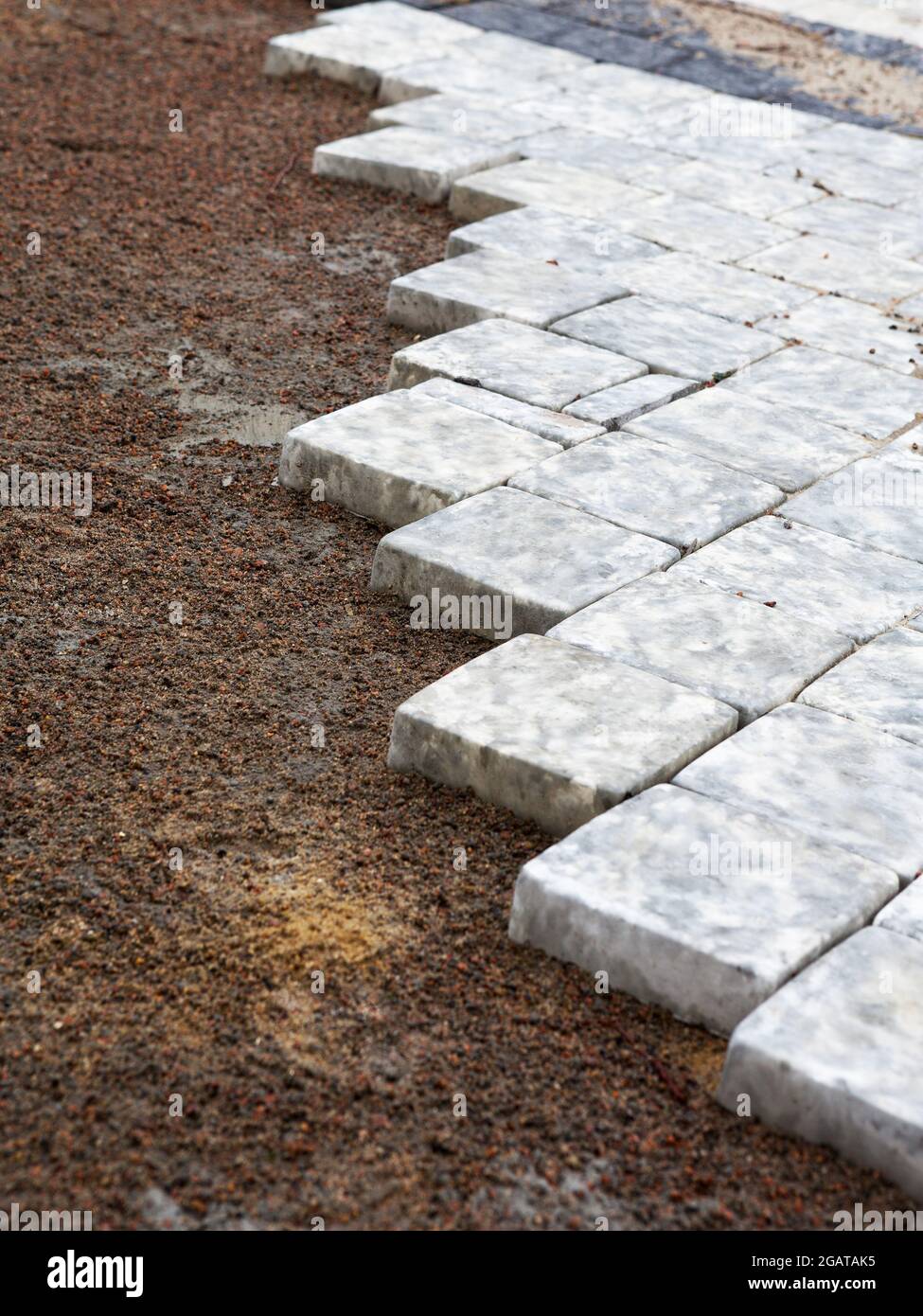 Background mosaic made of colored marble, marble tiles laying on a city ...