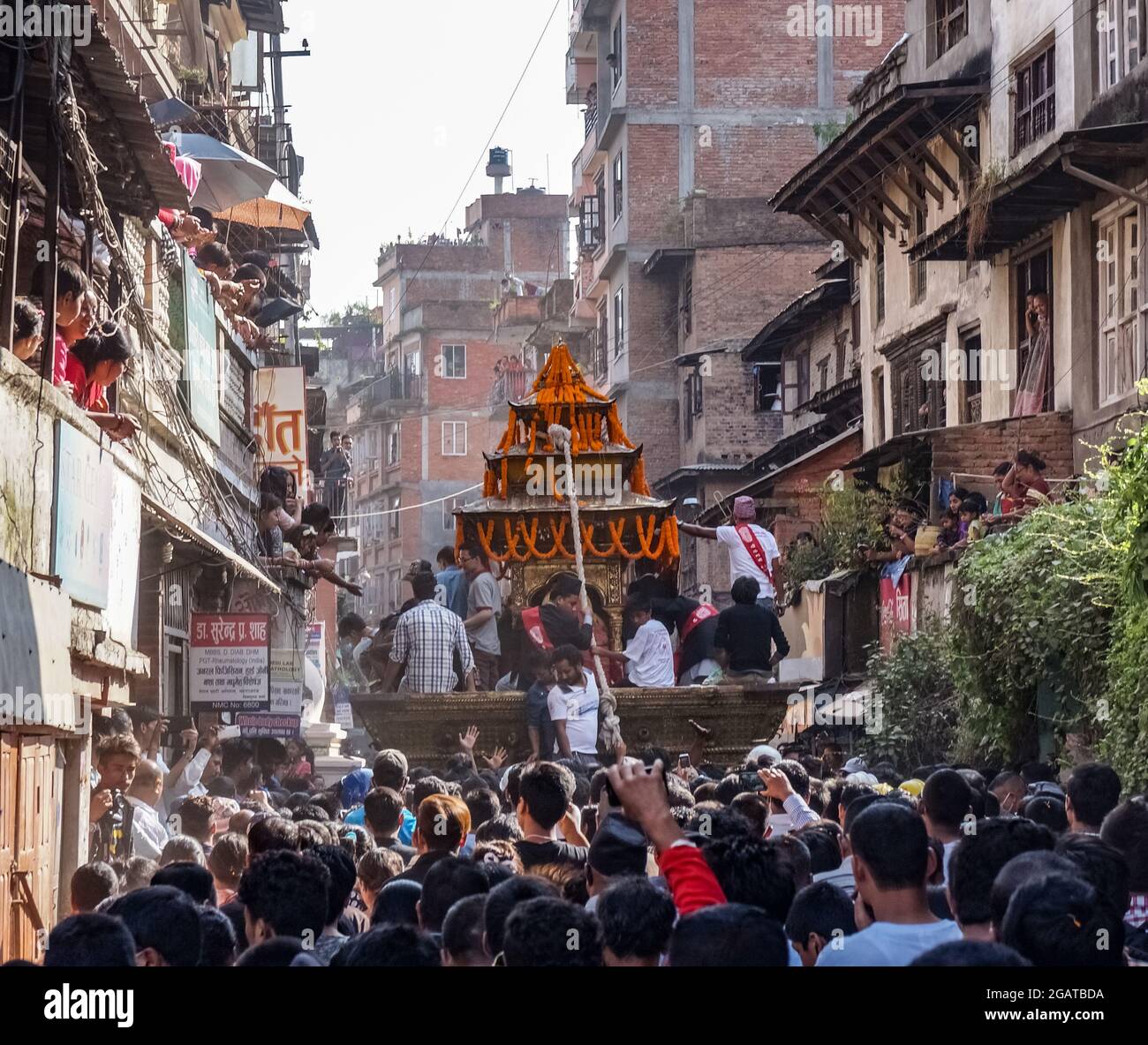 Kumari Jatra, the chariot procession of Kumari during the Indra Jatra ...