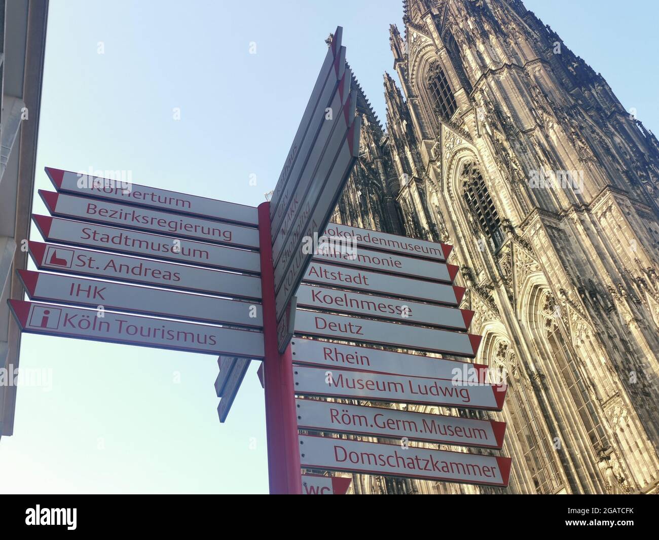 Signage for tourists at a medium-sized European city Stock Photo - Alamy