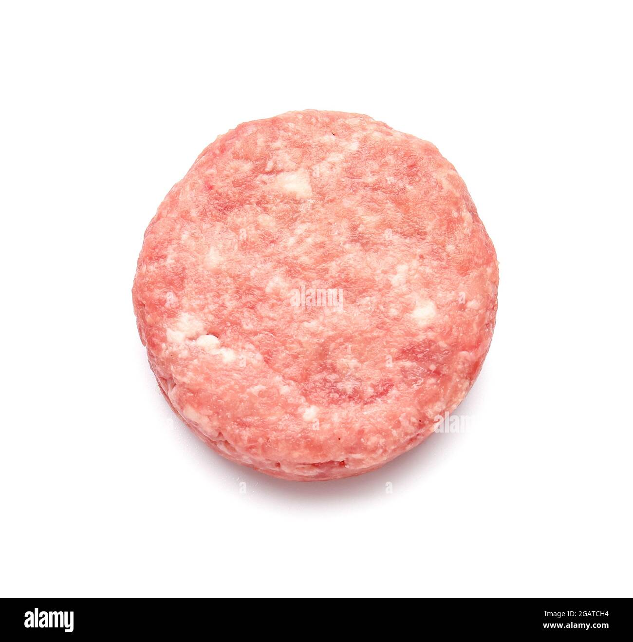 Raw cutlet made of fresh forcemeat on white background Stock Photo - Alamy