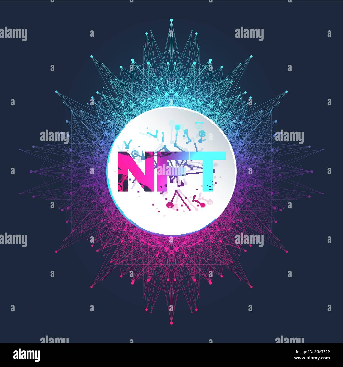 NFT non fungible token. Non-fungible tokens icon covering concept NFT ...