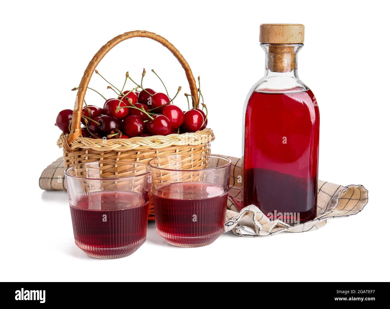 Bottle sweet cherry wine Cut Out Stock Images & Pictures - Alamy