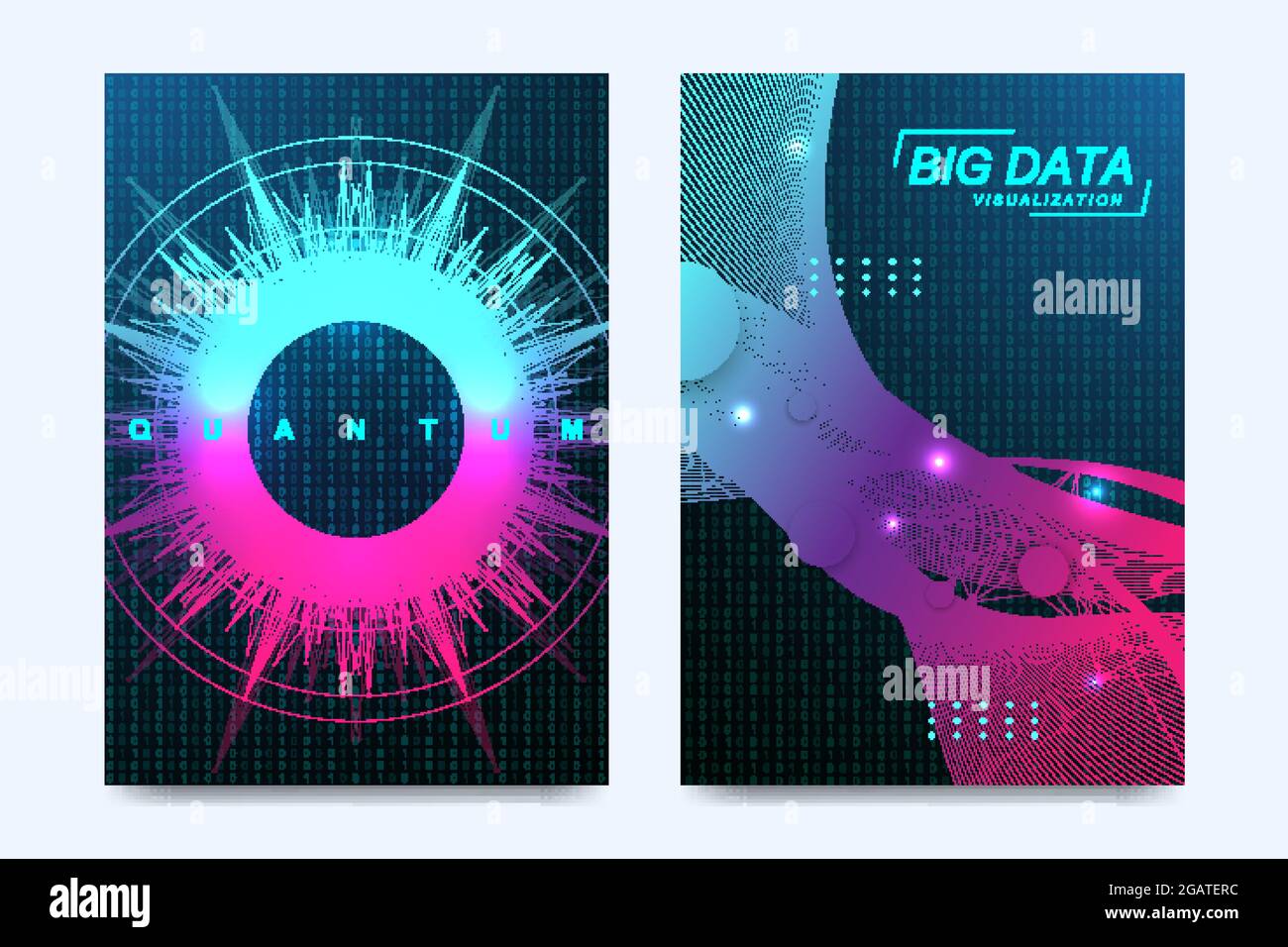 Innovative cover template quantum computer technology, big data ...