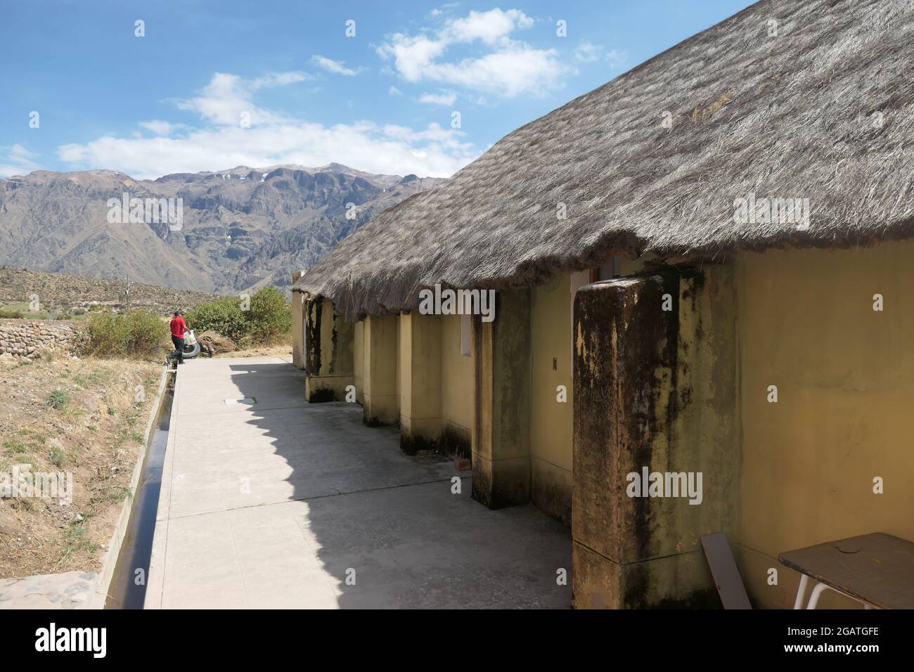 Village in the Colca Canyon in Peru reed house mountain mountains style ...