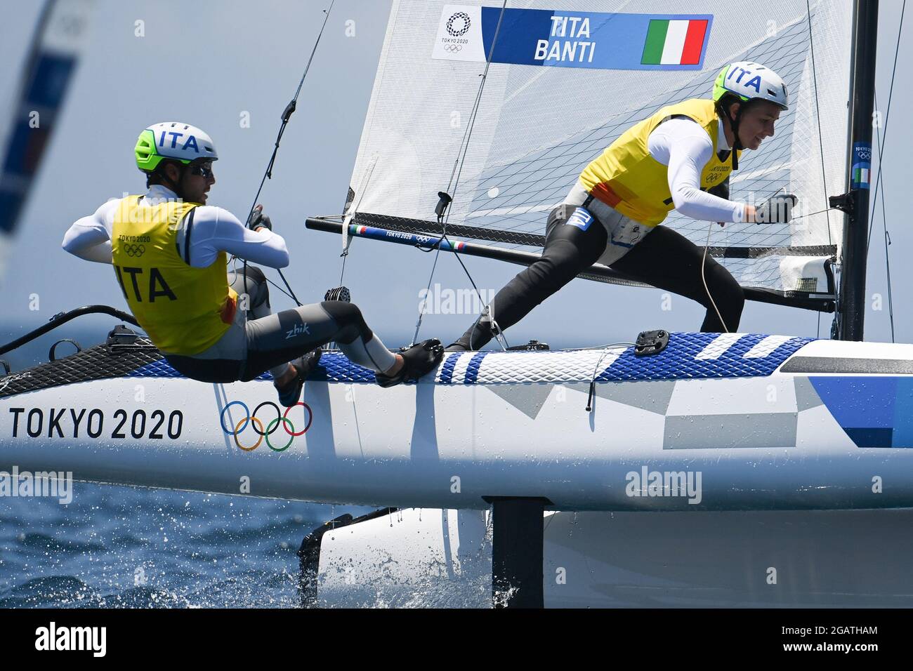 Kanagawa, Japan. 1st Aug, 2021. Ruggero Tita and Caterina Banti (R) of ...
