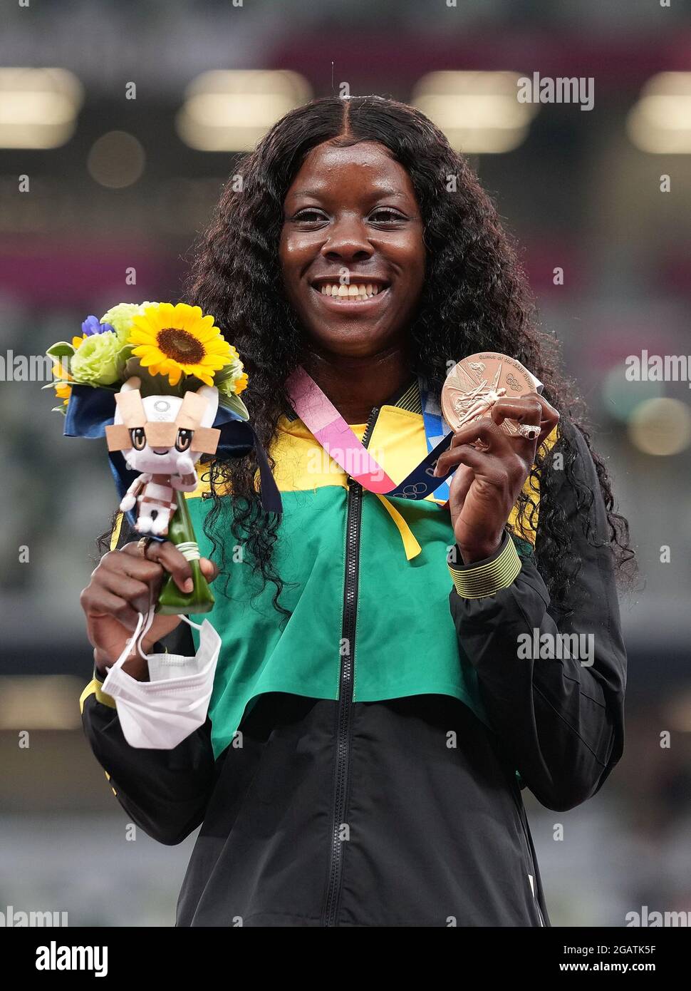 Tokyo, Japan. 1st Aug, 2021. Shericka Jackson of Jamaica reacts during ...