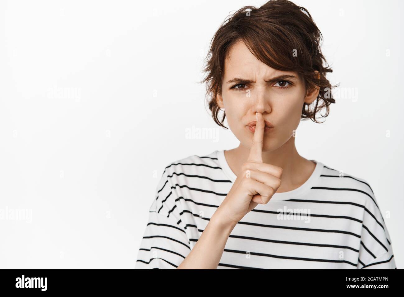Shh face hi-res stock photography and images - Alamy