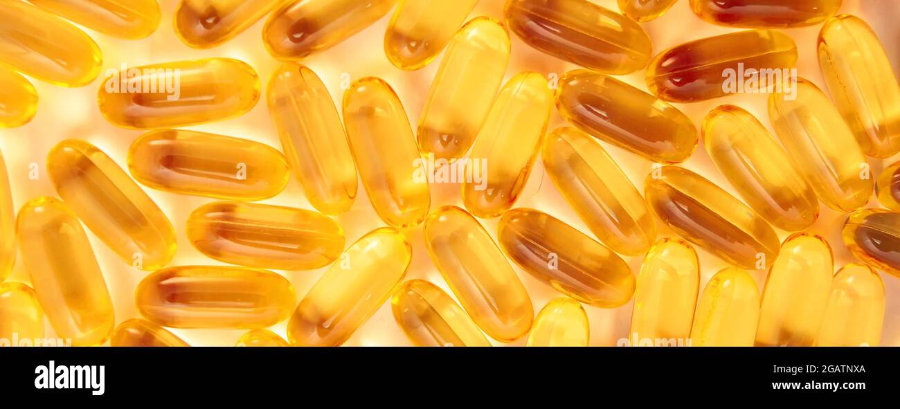 fish oil omega 3 panorama texture Stock Photo - Alamy
