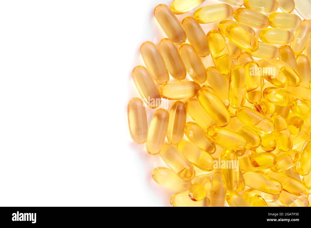 fish oil omega 3 on white background texture Stock Photo - Alamy
