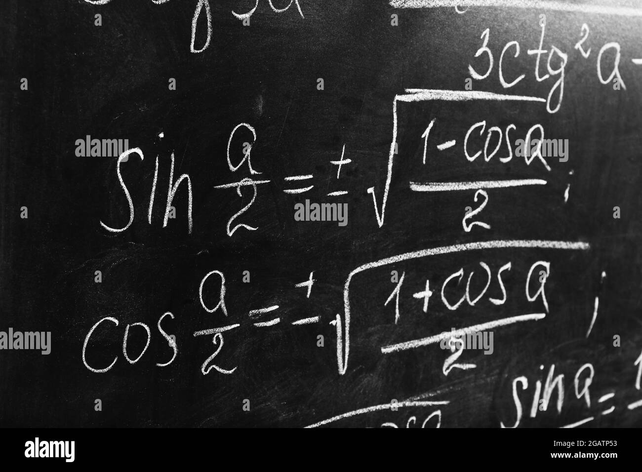 School blackboard with formulas Stock Photo - Alamy