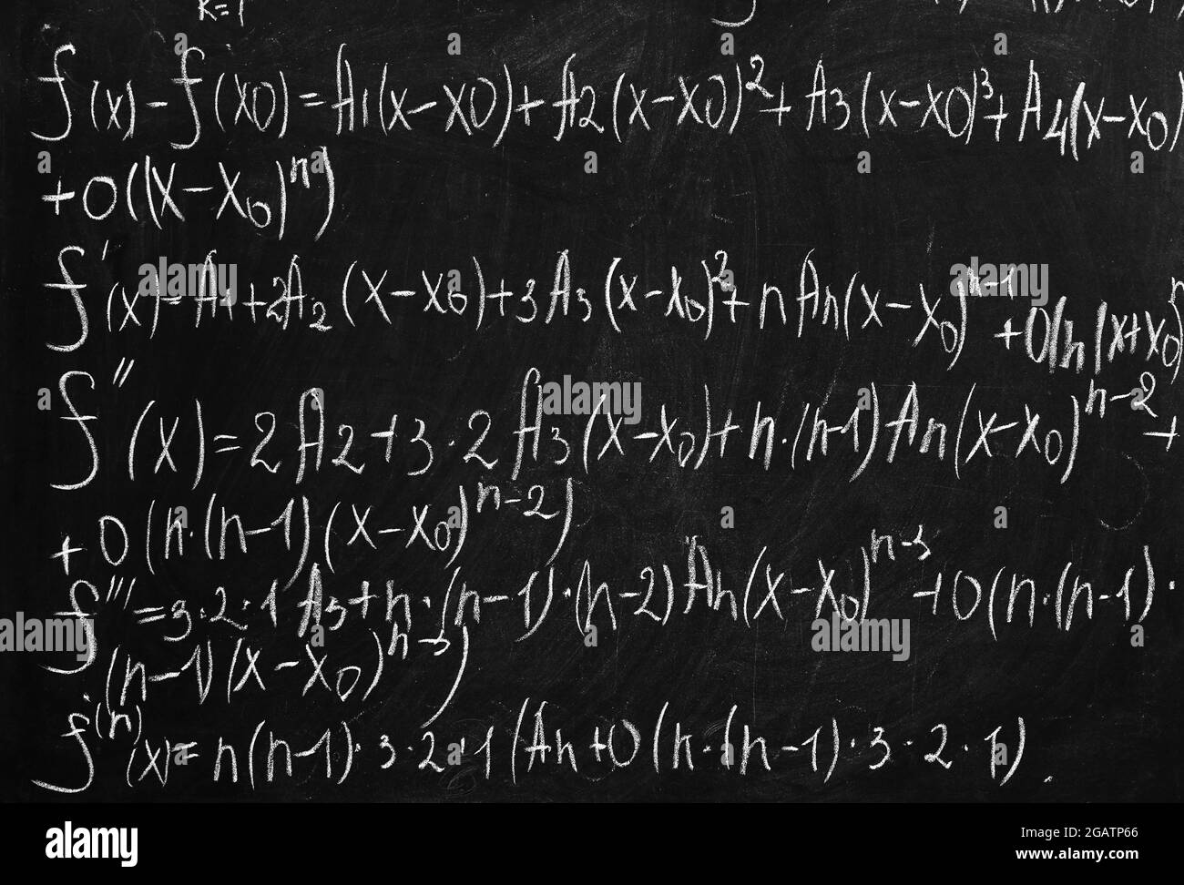 School blackboard with formulas Stock Photo - Alamy