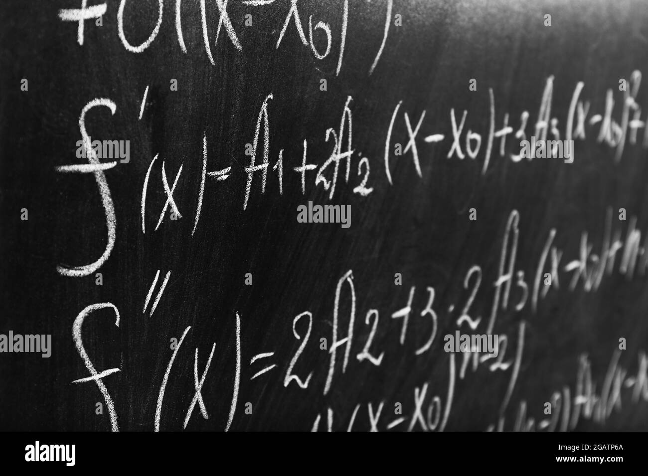 School blackboard with formulas Stock Photo - Alamy