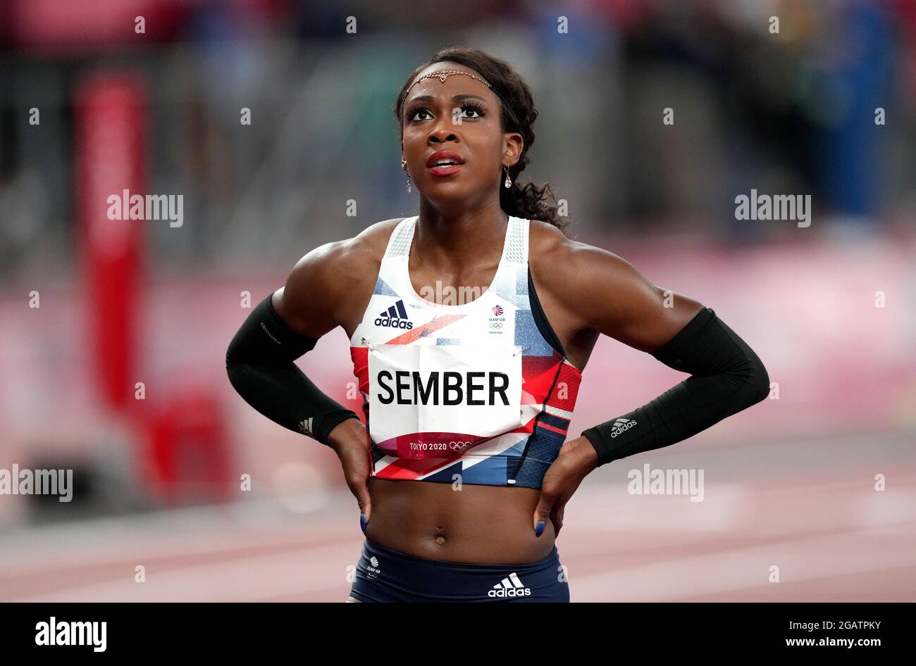 Great Britain's Cindy Sember reacts after the third semi-final of the ...