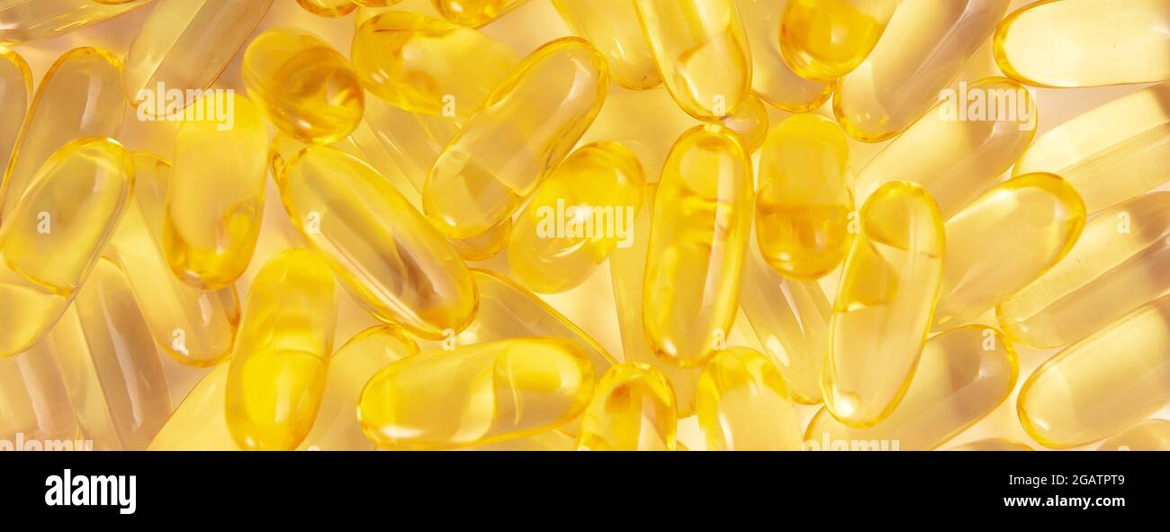 fish oil omega 3 panorama texture Stock Photo - Alamy
