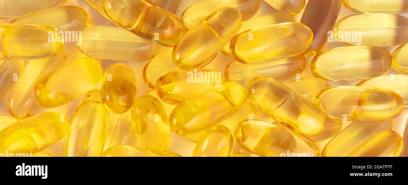fish oil omega 3 panorama texture Stock Photo - Alamy