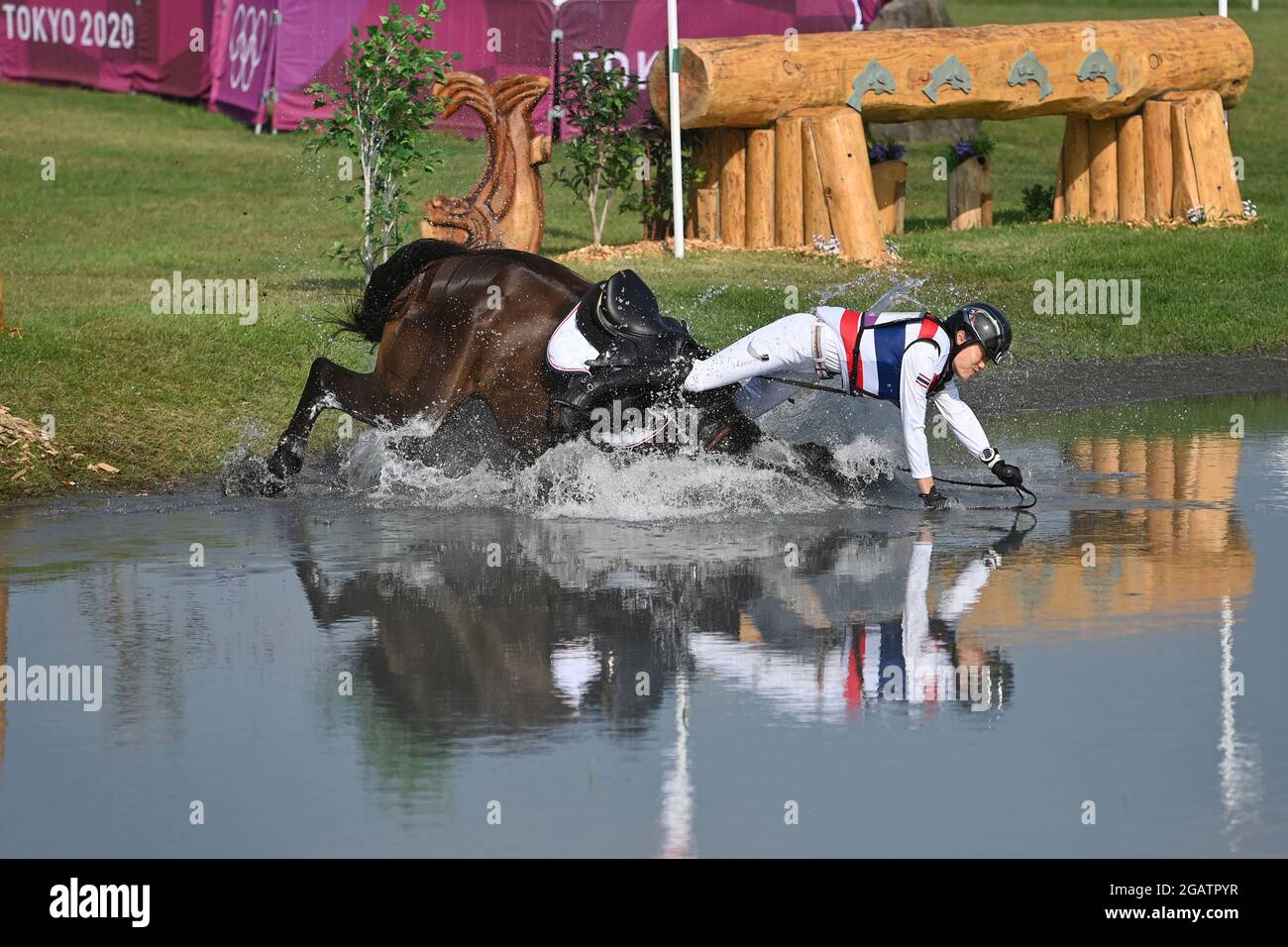 Tokyo, Japan. 01st Aug, 2021. Arinadtha CHAVATANONT (THA) falls at the ...