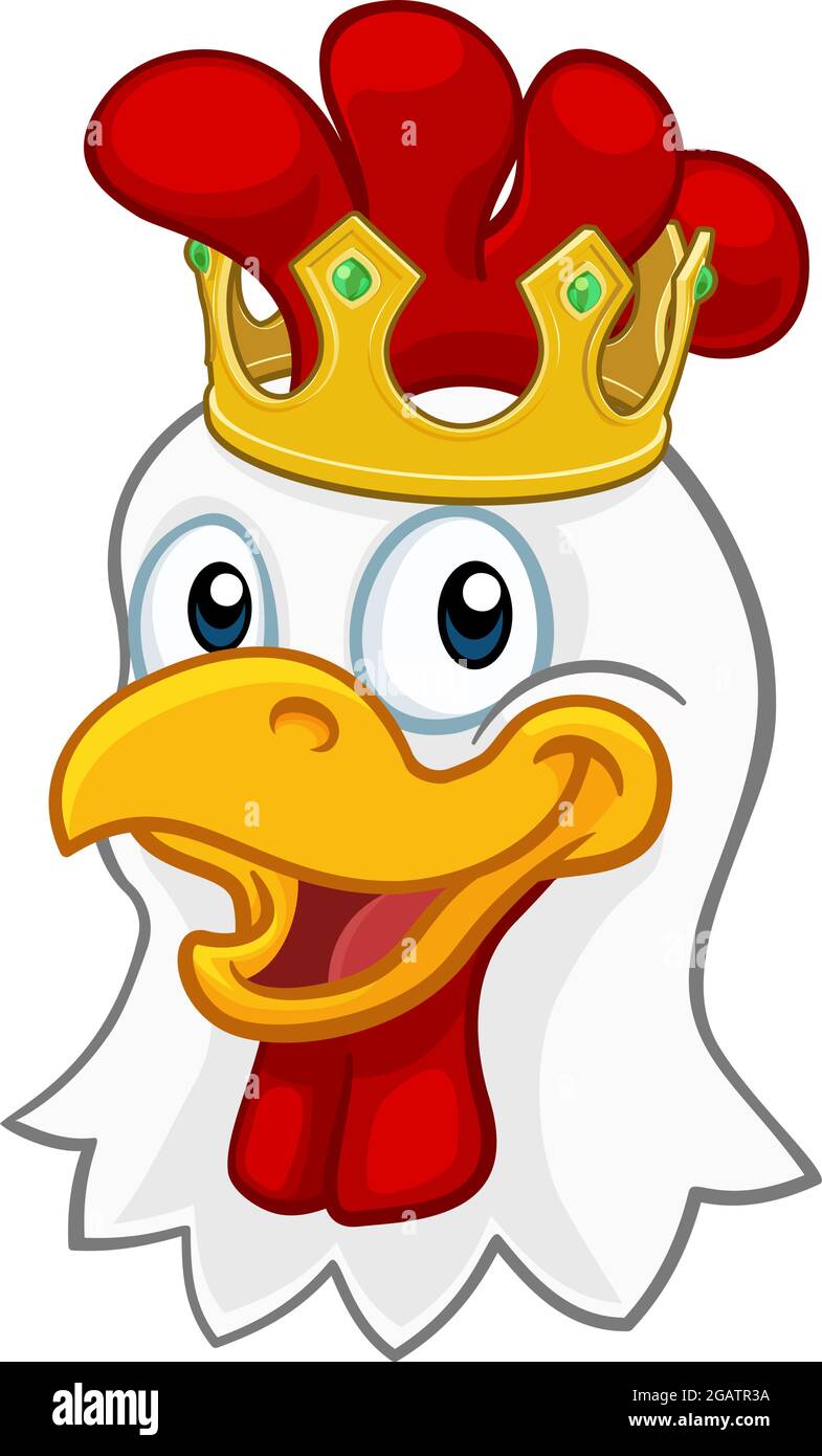 King Chicken Rooster Cockerel Bird Crown Cartoon Stock Vector Image ...
