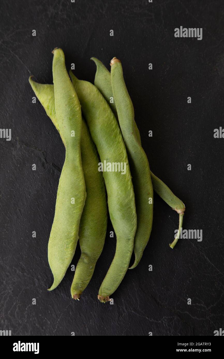 Dwarf runner beans, Variety Hestia Stock Photo - Alamy