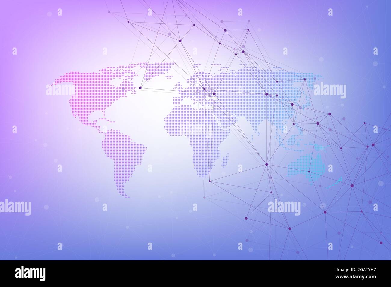 Global Network Connections With World Map Internet Connection