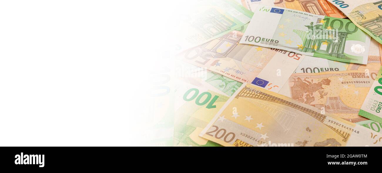 high-quality texture of euro banknotes panorama Stock Photo - Alamy